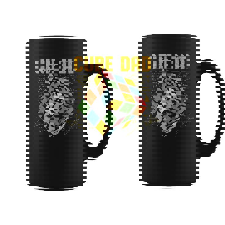 Puzzle Cube Dad Speed Cubing 80S Youth Vintage Math Coffee Mug | Seseable