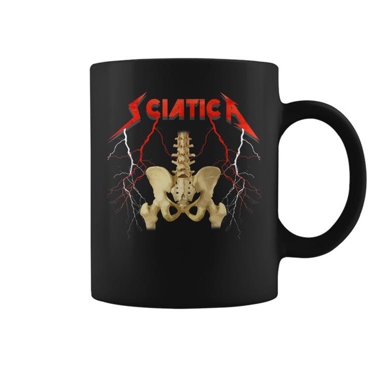 Sciatica Skeleton Nerve Rock Musician Humor Coffee Mug - Seseable