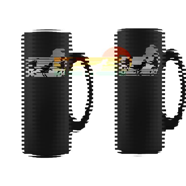 T-Rex Dinosaur March Retro Sunset - T-Rex Coffee Mug | Mazezy
