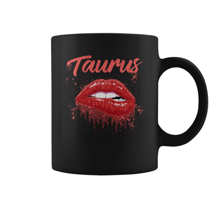 Taurus Zodiac Birthday Red Lips For Black Women Coffee Mug | Mazezy
