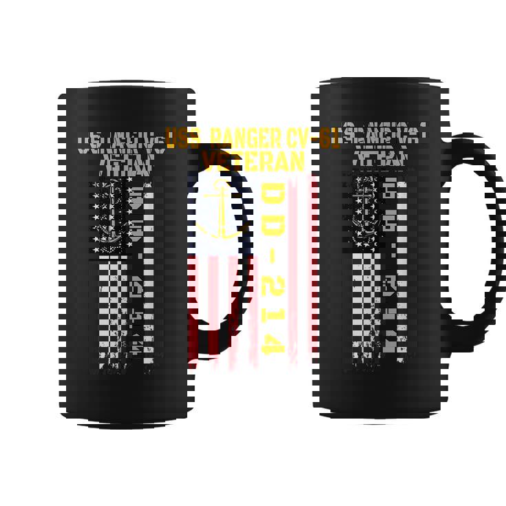 Uss Ranger Cv-61 Aircraft Carrier Veterans Day Dad Fathers Coffee Mug ...