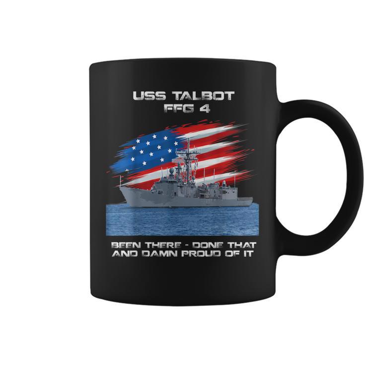 Uss Talbot Ffg-4 Class Frigate American Flag Veteran Coffee Mug - Seseable