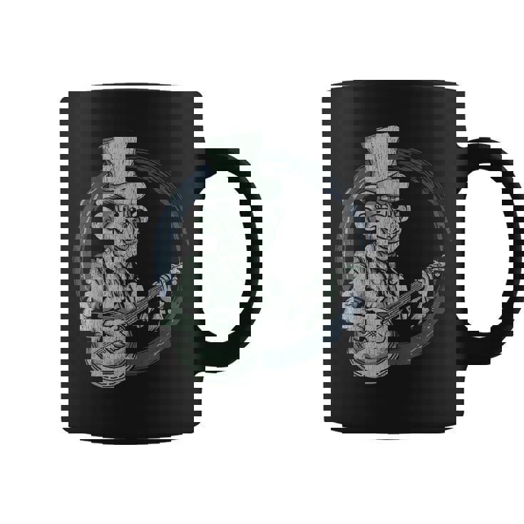 Vintage Bluegrass Banjo - Southern Line Dance Monkey Coffee Mug | Seseable