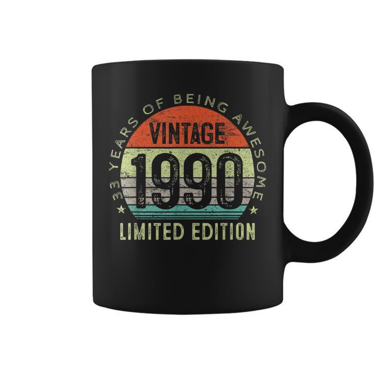 Vintage Made In 1990 33 Year Old Retro 33Th Birthday Gift Coffee Mug ...