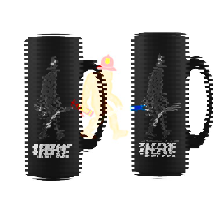 Womens Fire Fighter Bigfoot Fireman Funny Sasquatch Firefighter Coffee ...