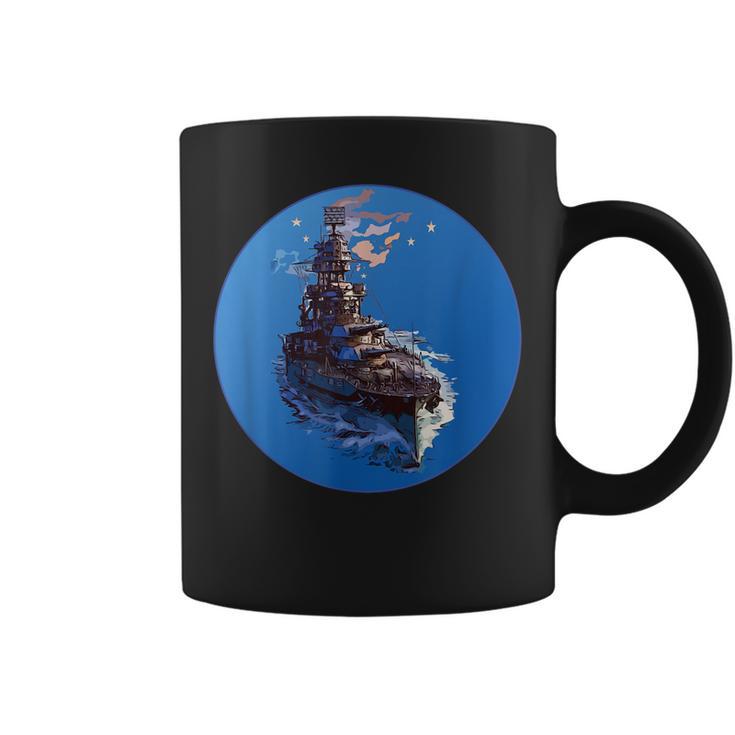 Ww2 Warship Battleship Destroyer Cruising Seas Coffee Mug | Mazezy