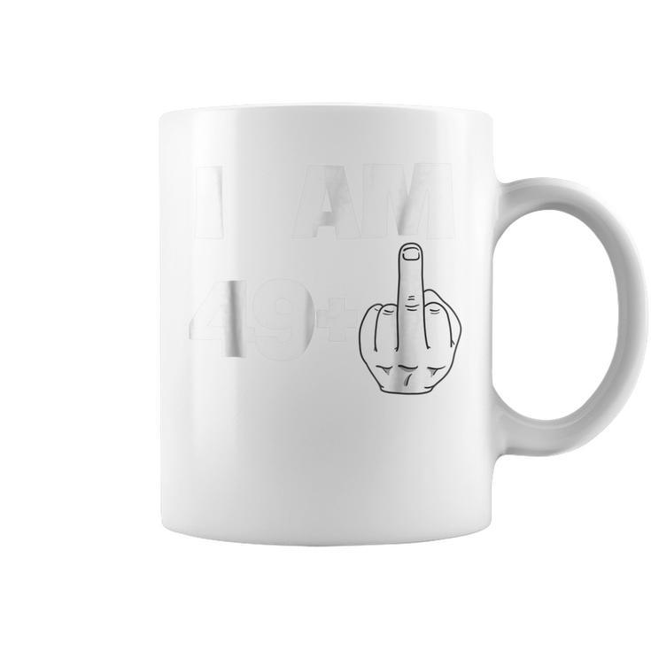 I Am 49 Plus Middle Finger Funny 50Th Birthday V2 Coffee Mug | Mazezy
