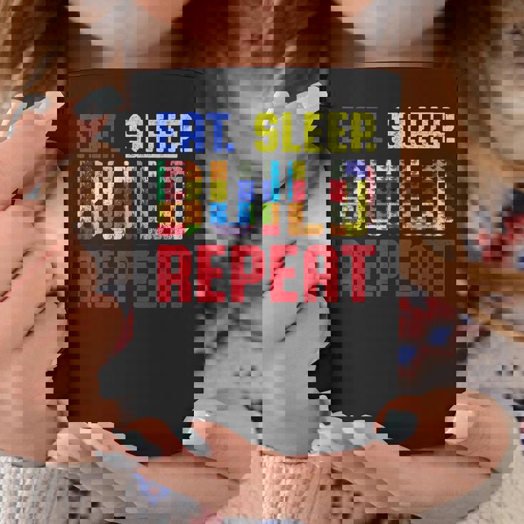 Eat Sleep Build Repeat Building Funny Builders Coffee Mug | Mazezy