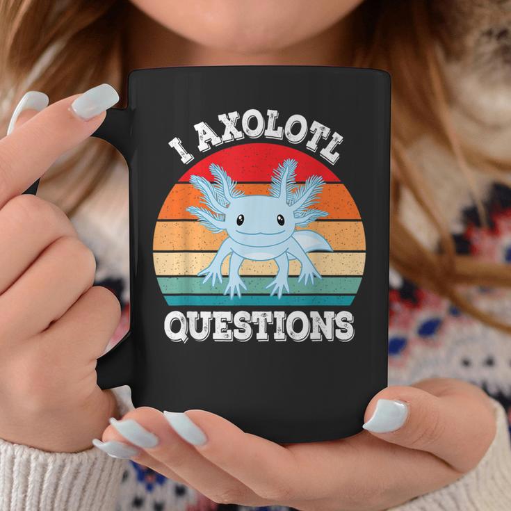 I Axolotl Questions Cute Retro Axolotl Coffee Mug | Mazezy