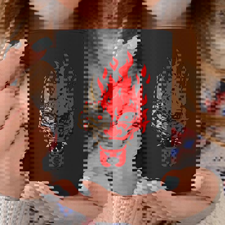 Onicyborg Cyberpunk Oni Samurai Evil Maskman Cool Streetwear Coffee Mug ...