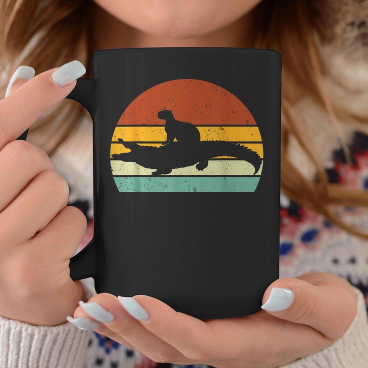 Retro Vintage Capybara Crocodile Funny Capybara Meme Coffee Mug | Mazezy AU