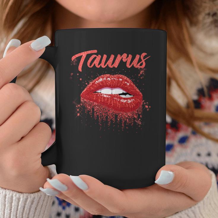 Taurus Zodiac Birthday Red Lips For Black Women Coffee Mug | Mazezy