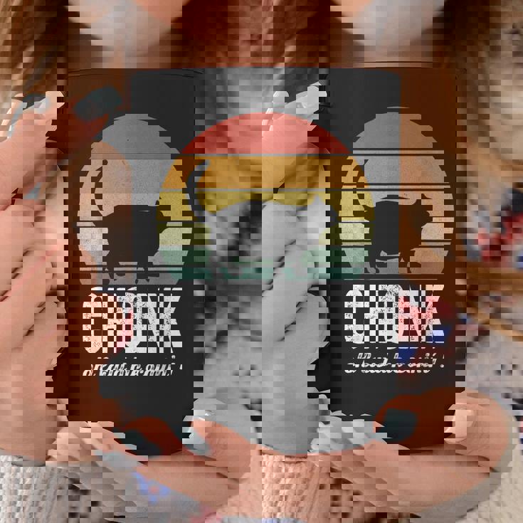 Vintage Retro Sunset Funny Fat Cats Cat Meme Chonk Cat Coffee Mug | Mazezy