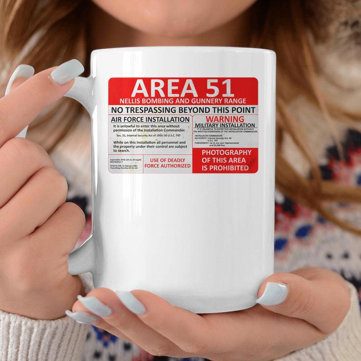 Area 51 No Trespassing Military Sign Coffee Mug | Mazezy