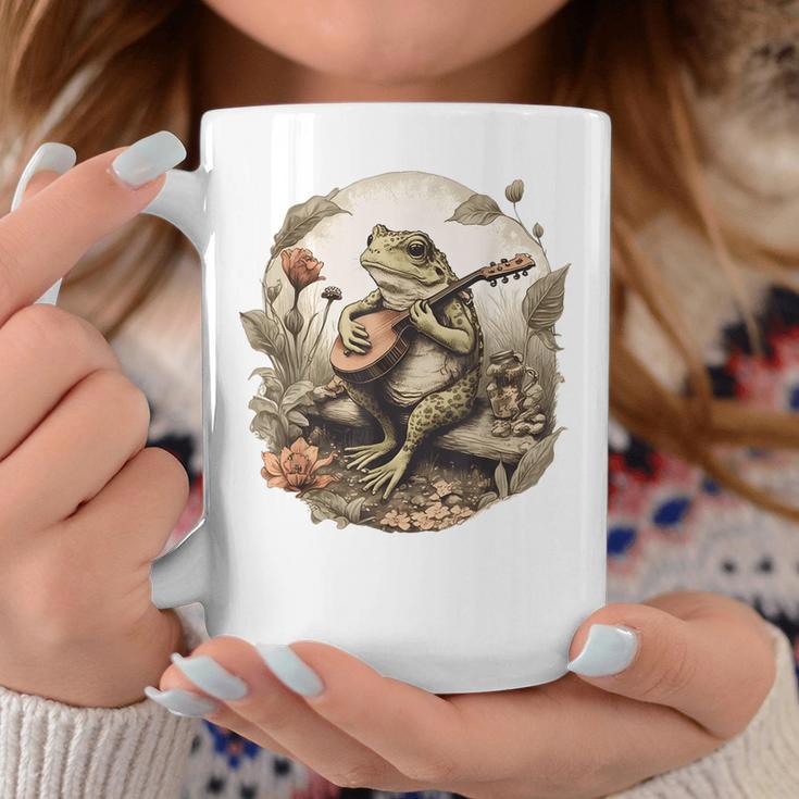Cottagecore Aesthetic Frog Playing Banjo Instrument Vintage Coffee Mug ...