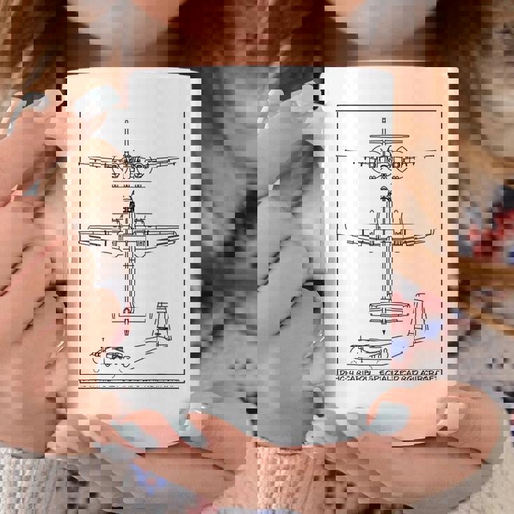 Dhc4 Caribou Cargo Aircraft Blueprint Coffee Mug | Mazezy