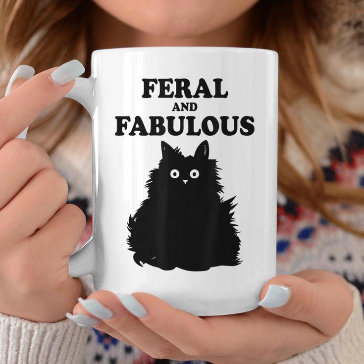 Feral And Fabulous Cat Funny Feline Humor Furry Meow Kitten Coffee Mug ...