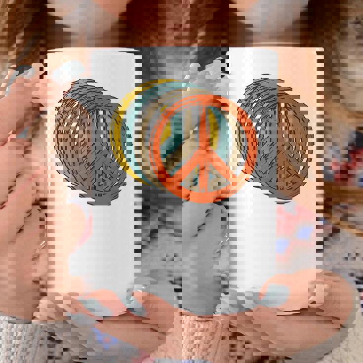 Retro Peace Vintage 60S 70S Hippie Peace Sign Love Coffee Mug | Mazezy