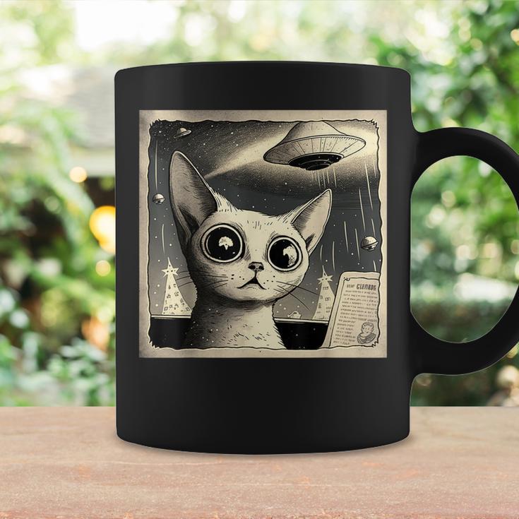 Alien Ufo Funny Cat Selfie Coffee Mug | Mazezy