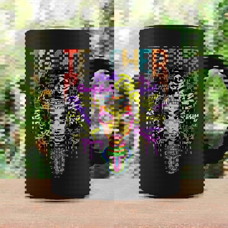 Black Woman Teacher Afro Black History Month Melanin Coffee Mug - Seseable