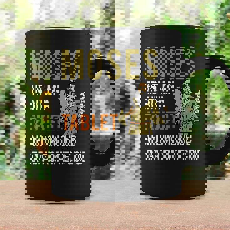 Funny Jewish Passover Moses Tablet Data Cloud Computing Coffee Mug | Mazezy