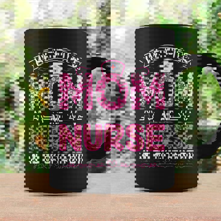 Funny Pink Leopard I Have Two Titles Mom And Nurse Gifts Mom Coffee Mug Seseable UK