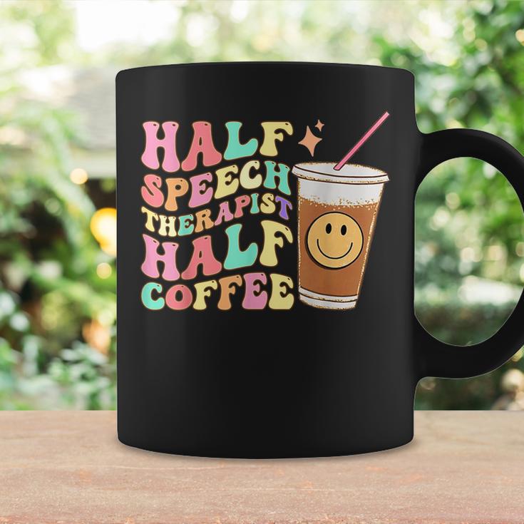 Groovy Half Speech Therapist Half Coffee Slp Speech Therapy Coffee Mug ...