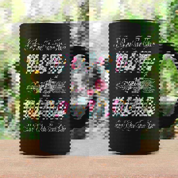 I Have Two Titles Mom And Moma Floral V2 Coffee Mug - Seseable