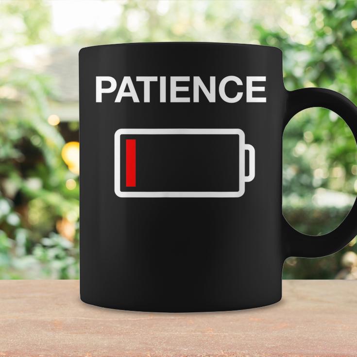 Low Patience Low Battery Mom Dad Funcle Battery Coffee Mug | Mazezy