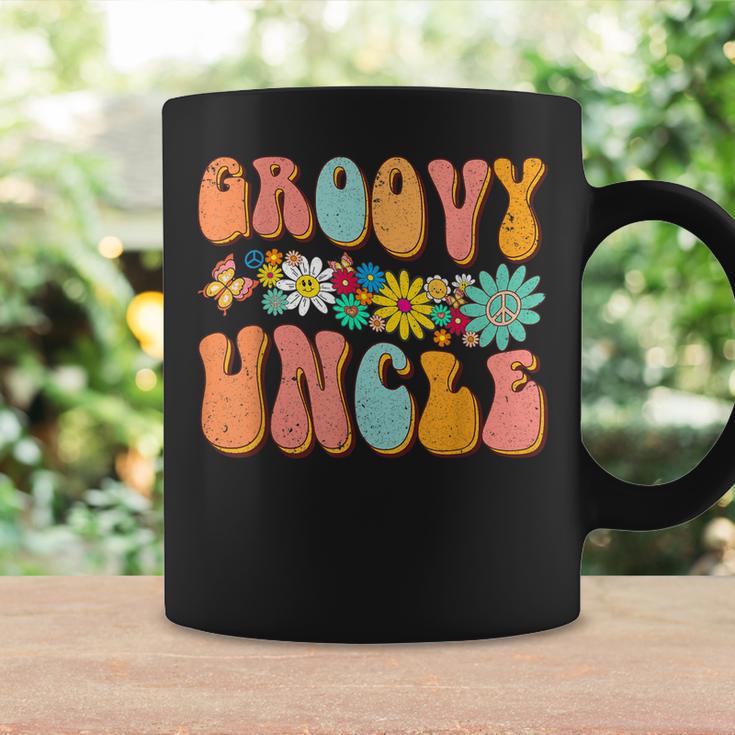 Retro Groovy Birthday Family Matching Cute Groovy Uncle Coffee Mug | Mazezy