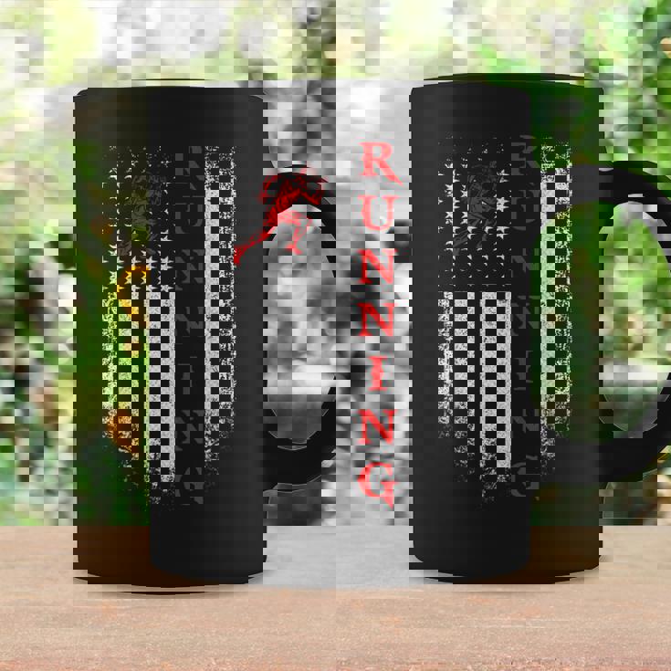 Vintage Usa Running American Flag Funny Patriotic Runner Coffee Mug ...