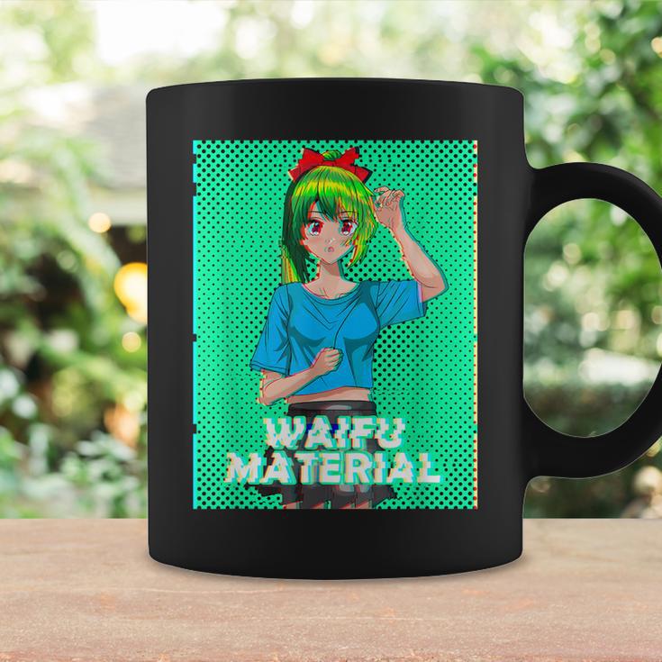 Waifu Material Japanese Text Aesthetic Vaporwave Anime Gift Coffee Mug ...