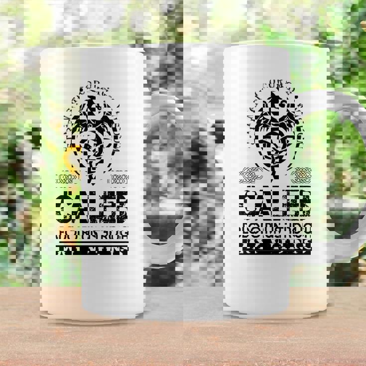 Caleb Blood Runs Through My Veins V2 Coffee Mug - Seseable