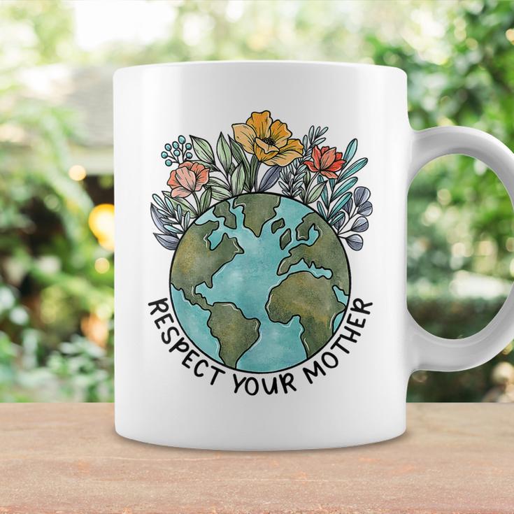 Floral Respect Your Mother Planet Earth Day Environment Coffee Mug | Mazezy