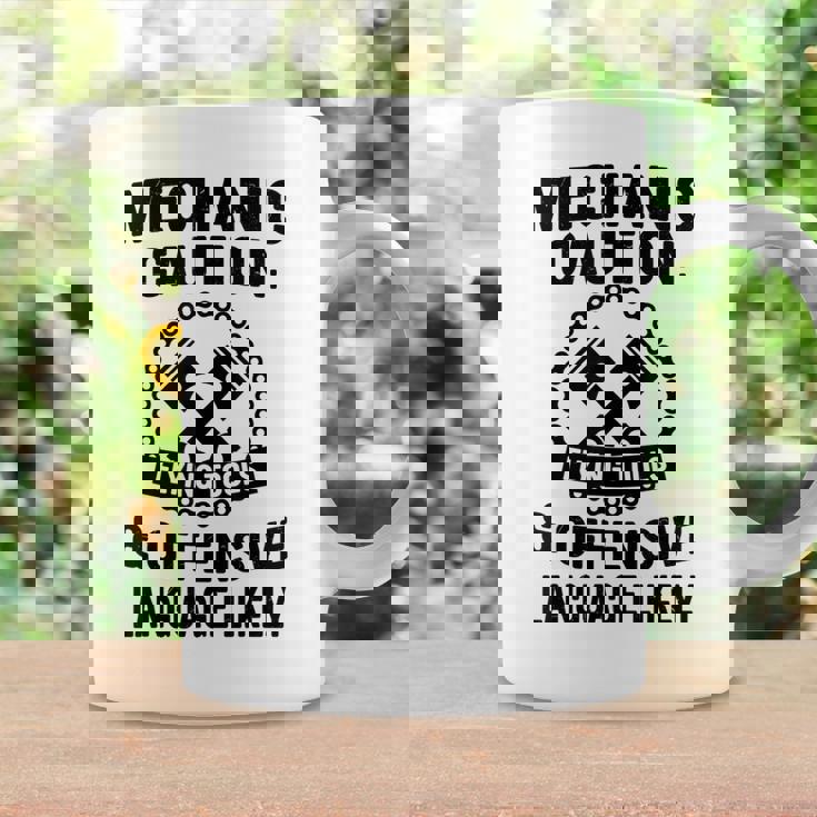 Funny Mechanic Mechanic Caution Flying Tools Men Women Coffee Mug | Mazezy