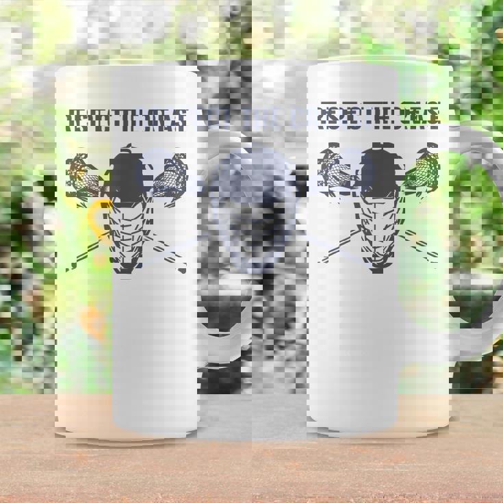 Lacrosse Goalie Respect The Crease Lax Coffee Mug | Mazezy