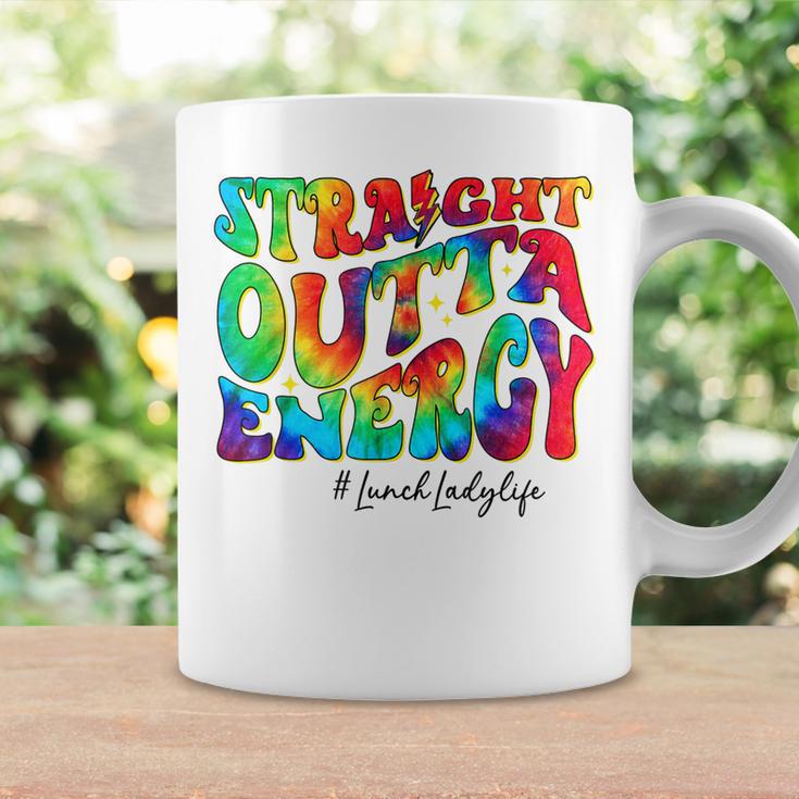 Straight Outta Energy Tie Dye Groovy Lunch Lady Life Coffee Mug | Mazezy