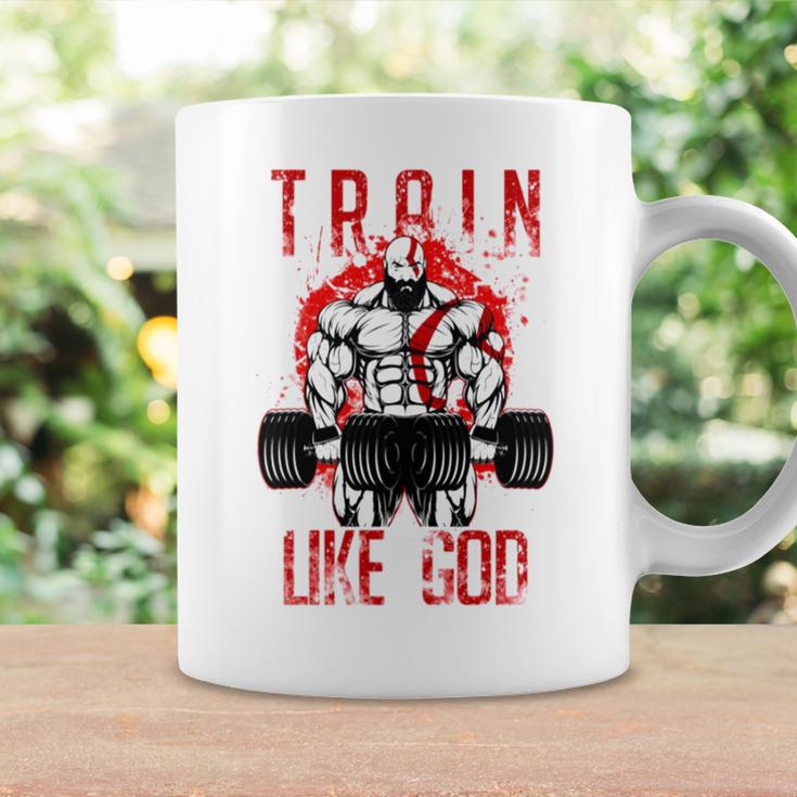 Train Like A God Kratos Bodybuilding Coffee Mug | Mazezy