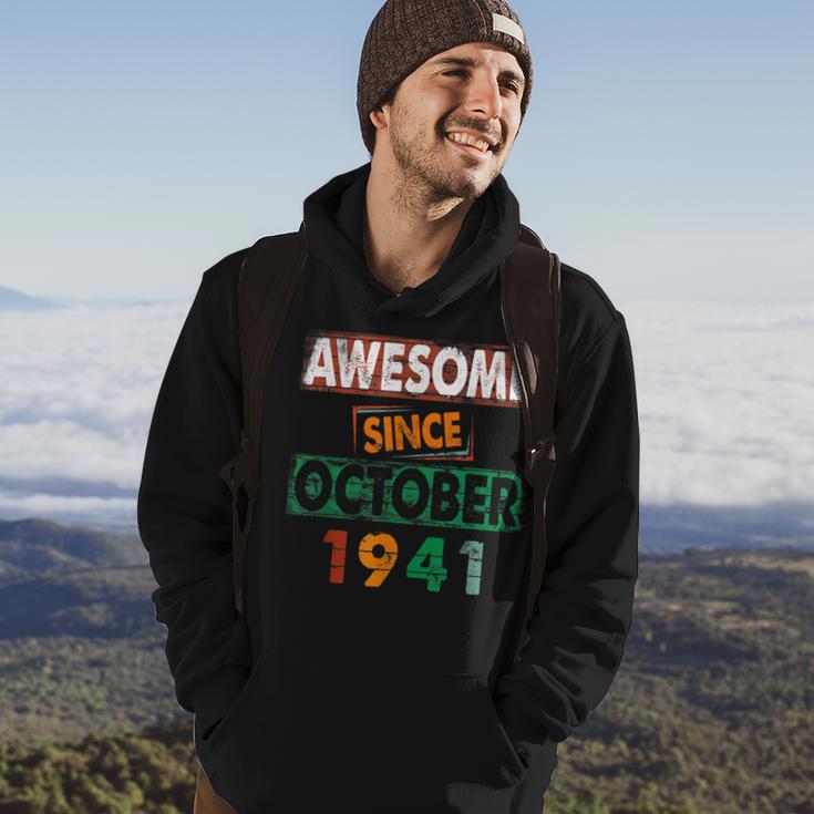 Awesome Since October 1941 78Th Birthday Gift Retro Hoodie | Mazezy