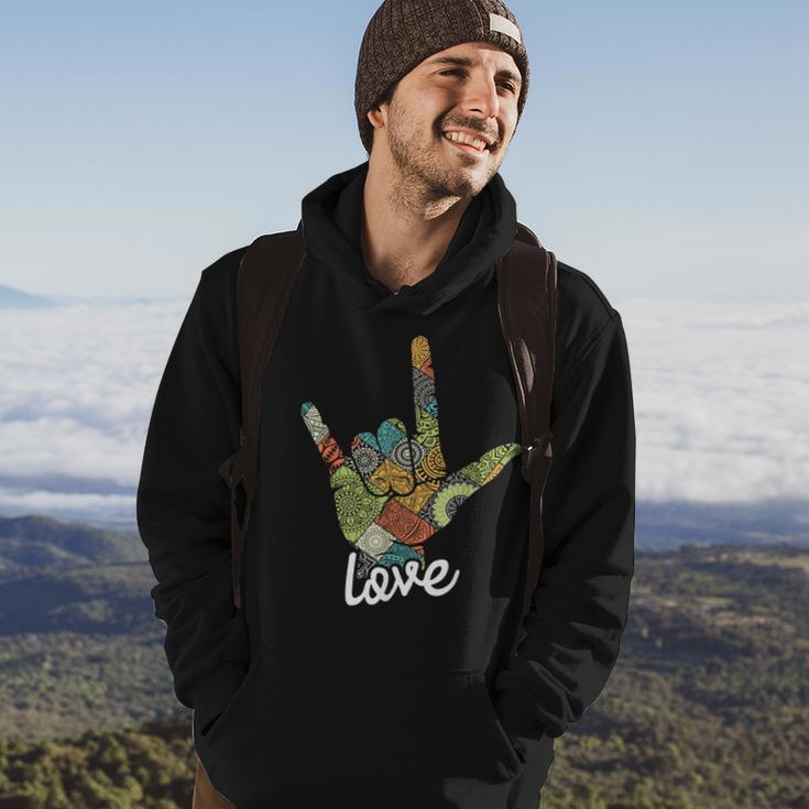 Love - Asl Interpreter Hand Sign Language Translator Hoodie | Mazezy