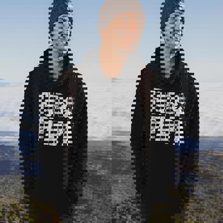 Mens Funny Fur Papa Shirt Pet Lover Dog Dad Fathers Day Hoodie | Mazezy