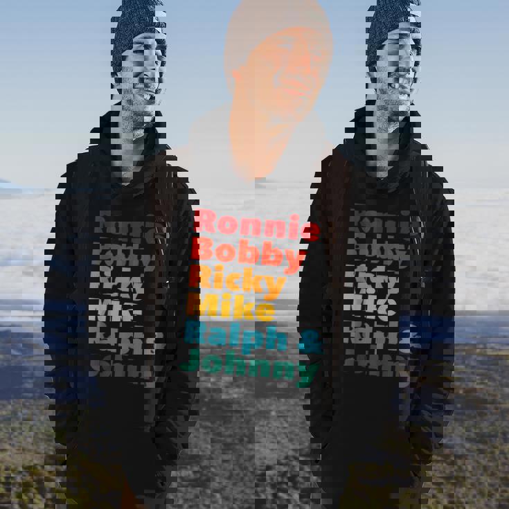 Ronnie Bobby Ricky Mike Ralph And Johnny 80S Hip-Hop Meme Hoodie | Mazezy