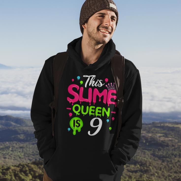 This Slime Queen Is 9 Slime Queen For Girls 9 Slime Birthday Hoodie ...