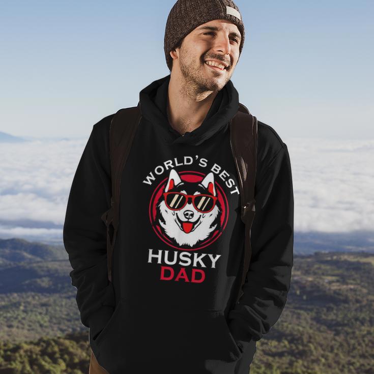 Worlds Best Husky Dad For Fathers Day Hoodie | Mazezy