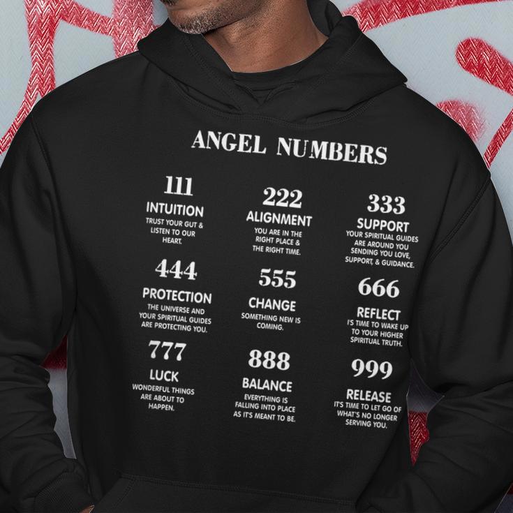 Angel Numbers Trendy With Sayings On Back Side Hoodie | Mazezy