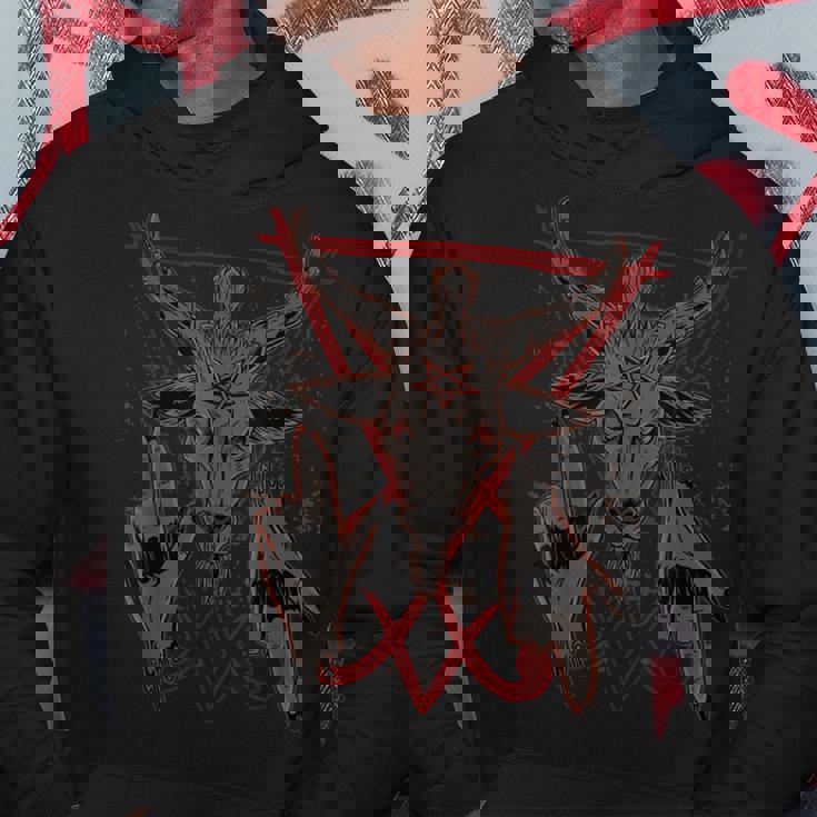 Baphomet Devil Demon Goat Pentagram Lucifer Goth 666 Satanic Hoodie ...