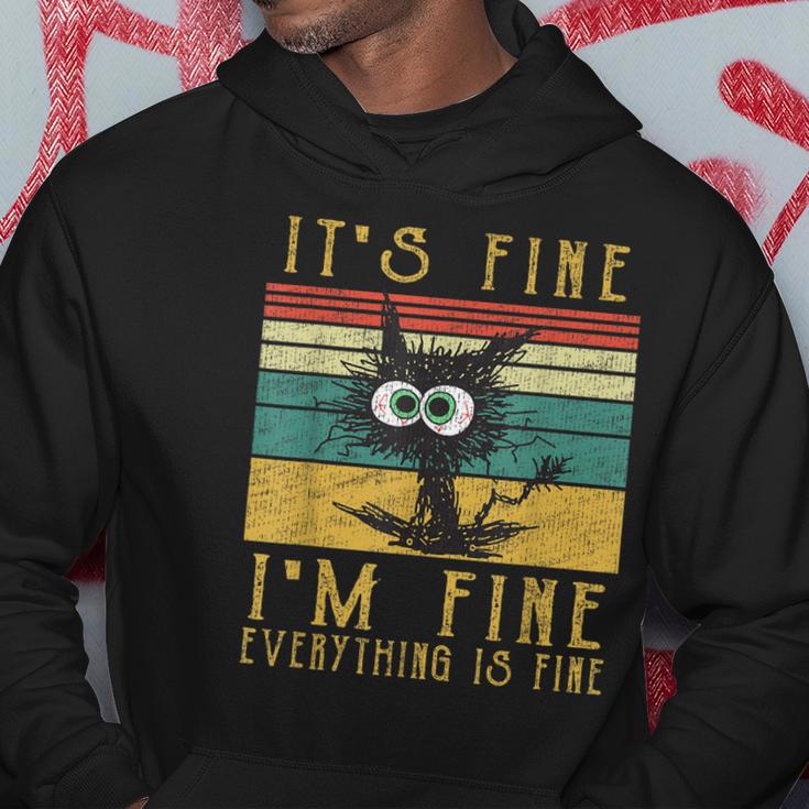 Funny Cat Its Fine Im Fine Everything Is Fine Cat Hoodie | Mazezy