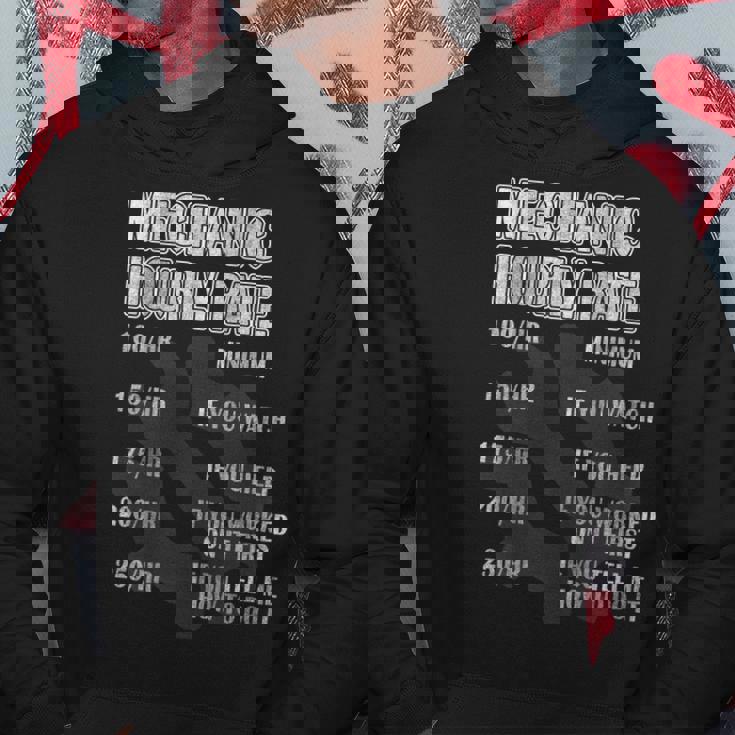 Mechanic Hourly Rate Graphic For Auto Mechanics Hoodie | Mazezy