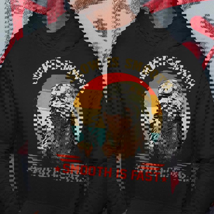 Vintage Military Sloth Slow Is Smooth Smooth Is Fast Veteran Hoodie ...