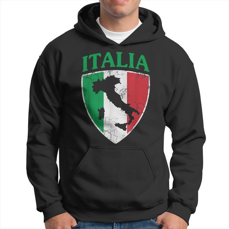 Italia Flag Crest Italy Italian Family Vintage Distressed Hoodie | Seseable